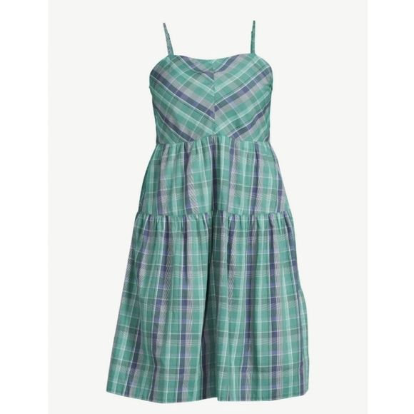 free assembly | Dresses | Nwtfree Assembly Greenblue Plaid Open Bow Tie ...